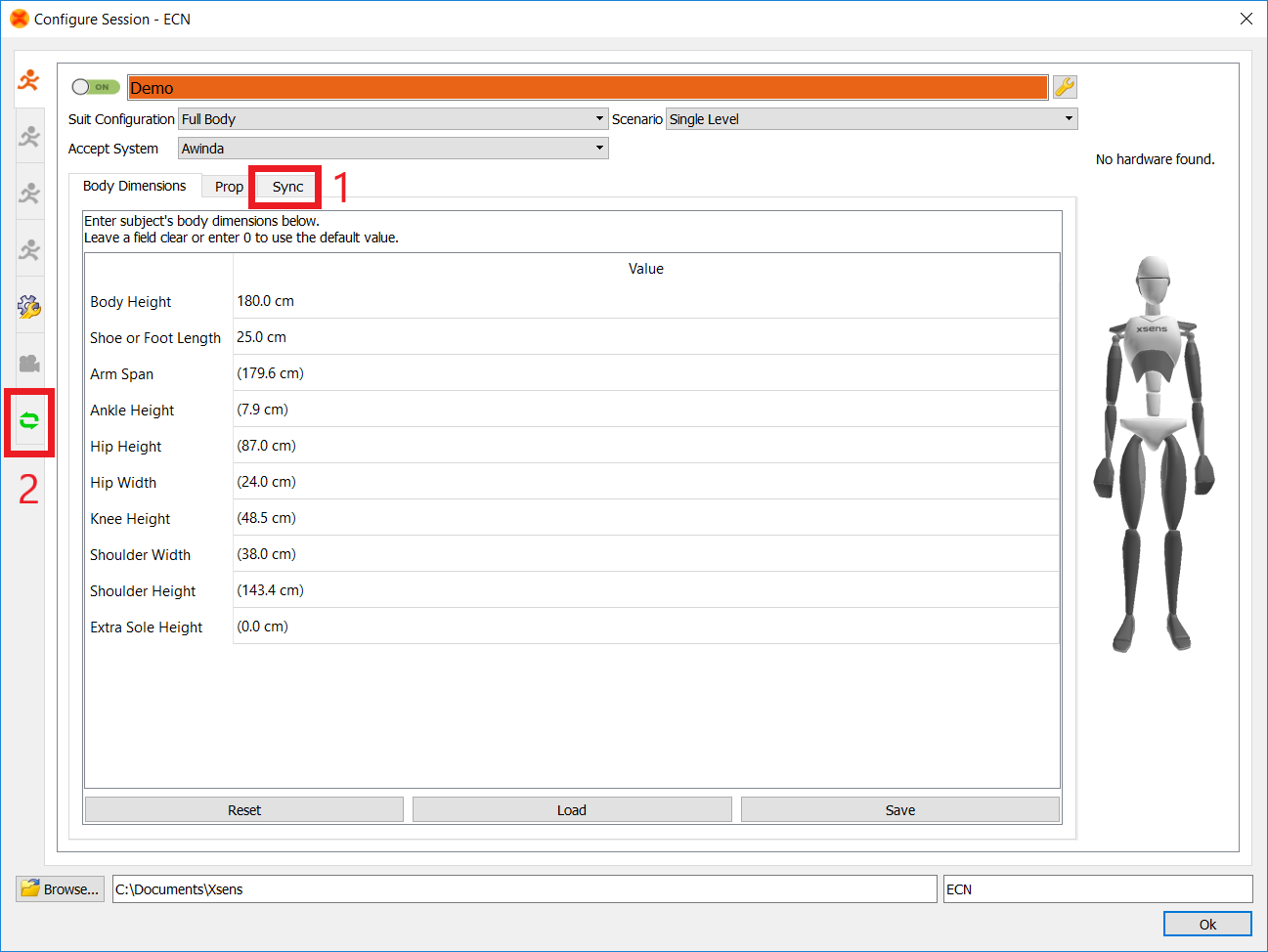 Synchronization with an MVN Awinda station