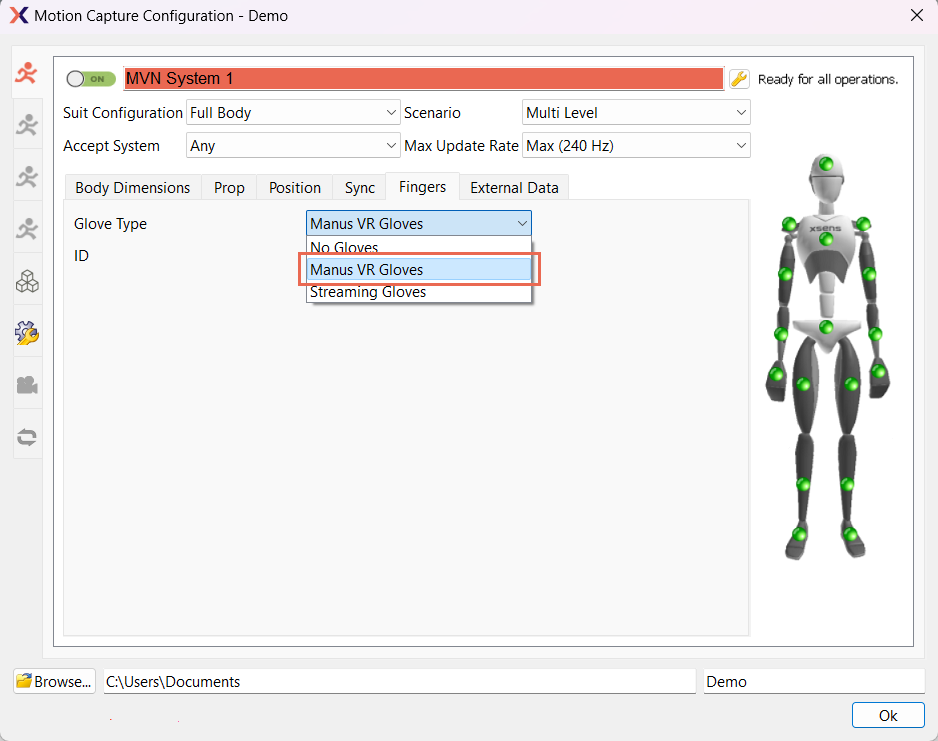How to setup the Xsens Prime 3 by Manus with Xsens MVN